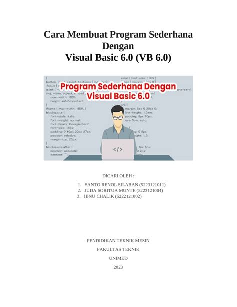 Ini Adalah Salah Satu Contoh Pemograman Menggunakan Visual Basic Schemes And Mind Maps Law