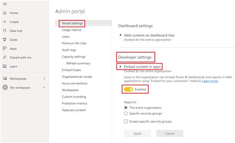 使用服务主体和应用程序机密将 Power Bi 内容嵌入到嵌入式分析应用程序中 Power Bi Microsoft Learn