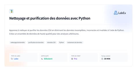 Nettoyage Et Purification Des Données Tutoriel Python Csv Labex