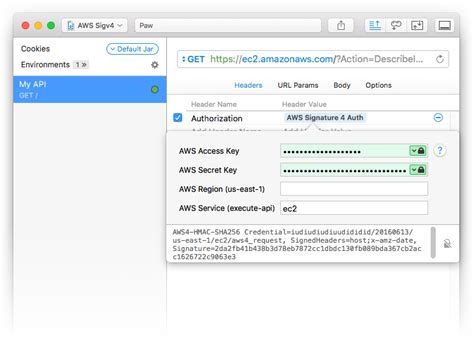 amazon aws sigv4 rapidapi for mac documentation