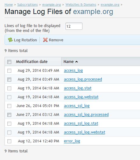 How Do I Check The Website Access Ftp Error Logs For A Domain Plesk 12 Support Centre