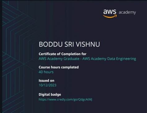 Hello Connections I Am Very Happy To Share My Aws Cloud Foundation And… Sri Vishnu Boddu