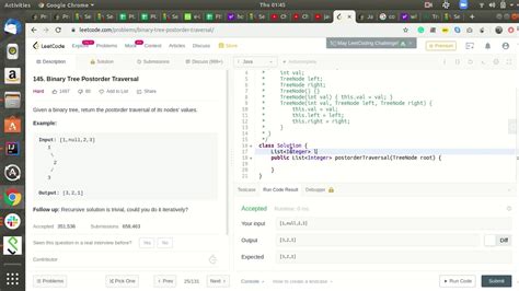 Facebook Interview Question Leetcode 145 Binary Tree Postorder Traversal Explained In Java Youtube