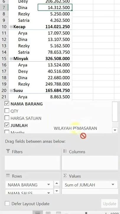 Mudah Menggunakan Pivottable Excel Tutorialexcel Belajarexcel Database Dataanalytics Youtube
