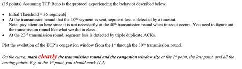 Solved Points Assuming TCP Reno Is The Protocol Chegg Com