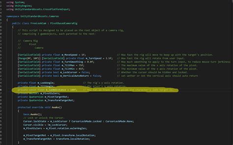 Standard Assets Free Look Camera Unity Engine Unity Discussions