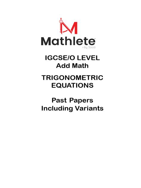 Trigonometric Equations Pdf Equations Mathematical Concepts