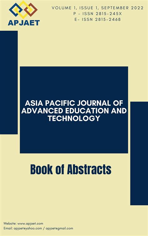 Books Of Abstracts Asia Pacific Journal Of Advanced Education And Technology