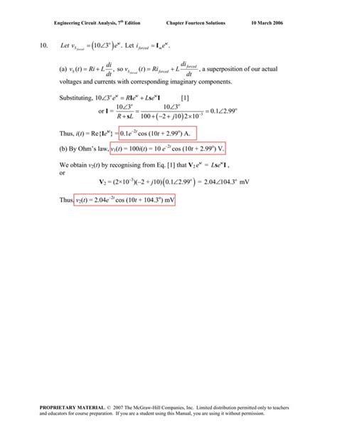 Chapter 14 Solutionstoexercisesengineering Circuit Analysis 7th Pdf Computer Networking