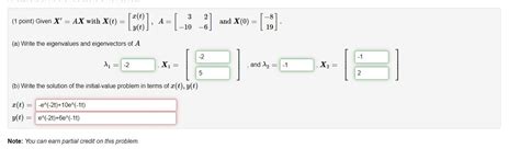 Solved 1 Point Given X AX With Chegg Com