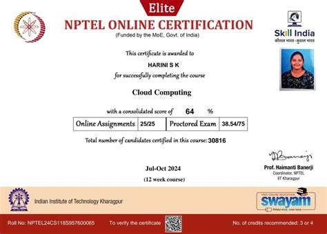 nptel cloudcomputing learningjourney skilldevelopment… harini s k