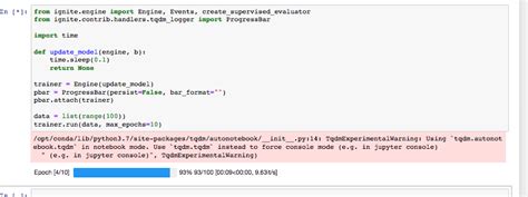 Tqdm Progress Bar In Notebook · Issue 391 · Pytorchignite · Github