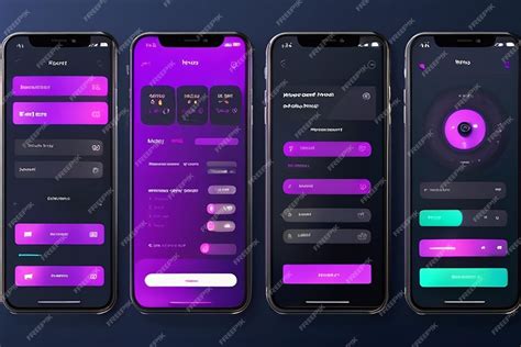 Design Of The Mobile Application Ui Ux A Set Of Gui Screens With Login And Password Input