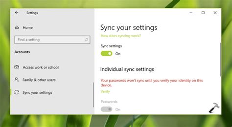 Fix Sync Settings Not Working In Windows