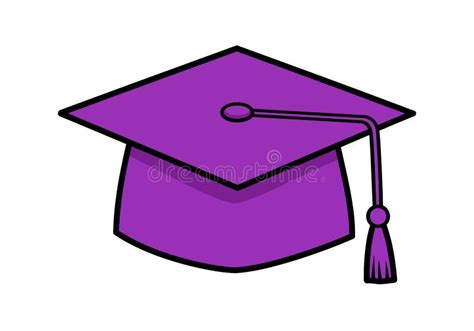 Purple Graduation Cap Clipart Stock Vector Illustration Of