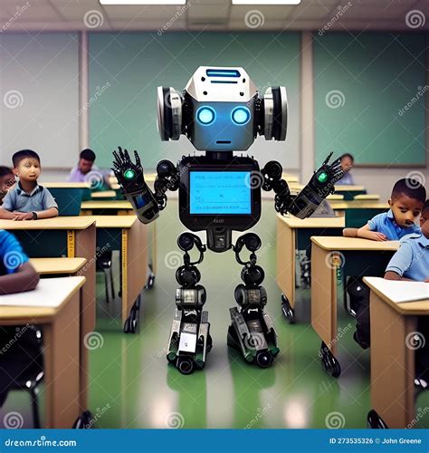 Robots In The Classroom Learning Concept Generated By Ai Stock