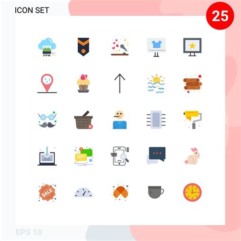Stock Vector Icon Pack Of 25 Line Signs And Symbols For Commerce Browser Rank Apparel Music