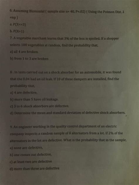 Solved 6 Assuming Bionomial Sample Size N40 Pr02