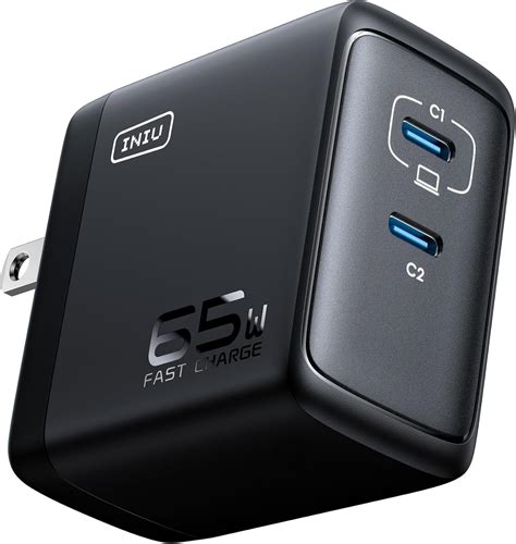 Amazon Com Iniu Usb C Ports W Gan Charger Compact Foldable Pd Pps Usb C Wall Charger For