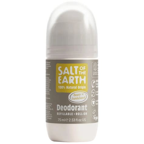 Salt Of The Earth Natural Refillable Roll On Deodorant 75ml Amber