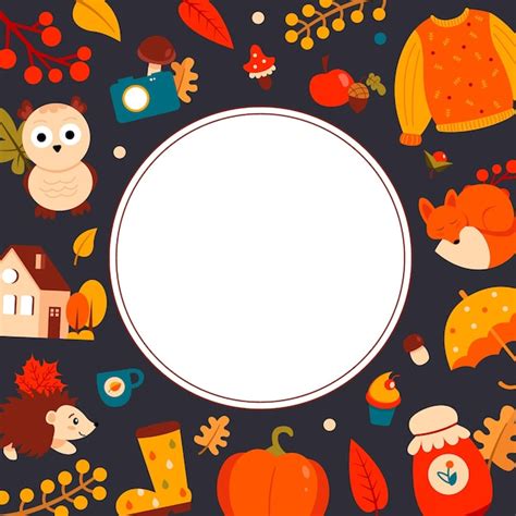 modèle mignon pour la conception avec des attributs d automne illustration vectorielle vecteur