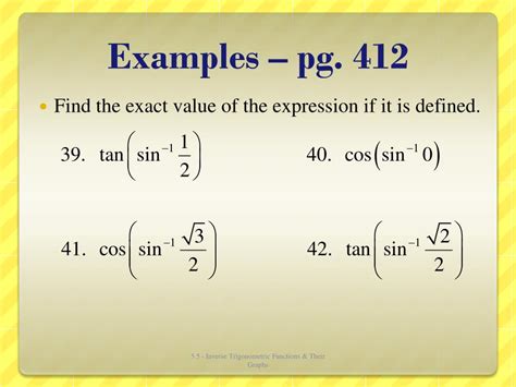 Ppt Section 5 5 Inverse Trigonometric Functions And Their Graphs Powerpoint Presentation Id