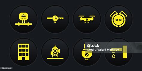 집 로봇 진공 청소기 안테나 전기 플러그 드론 비행 손목 시계 수도꼭지 및 스마트 센서 아이콘을 설정하십시오 벡터 건강관리와 의술에 대한 스톡 벡터 아트 및 기타 이미지