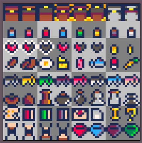 8x8 Items Pack 1 Pico 8 Palette By Ulises Freitas