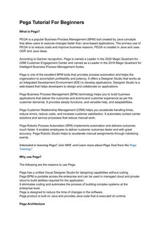 Pega Tutorial Pdf