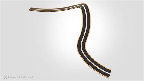 구불구불한 곡선 도로 또는 표시가 있는 2차선 고속도로 격리된 3d 아이콘 그림 세트 프리미엄 Psd 파일