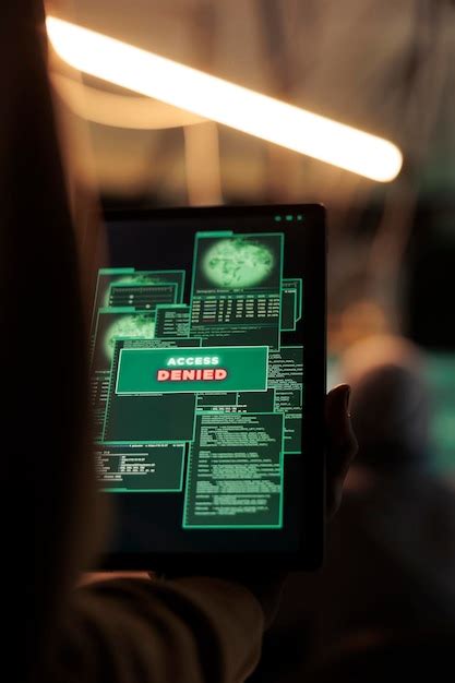 Premium Photo Access Denied Message On Digital Tablet Hacker Failed