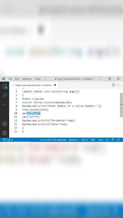 circle area and perimeter java program java tutorial for beginners