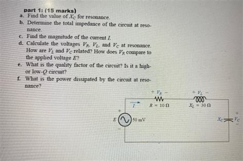 Solved Part Marks A Find The Value Of XC For Chegg