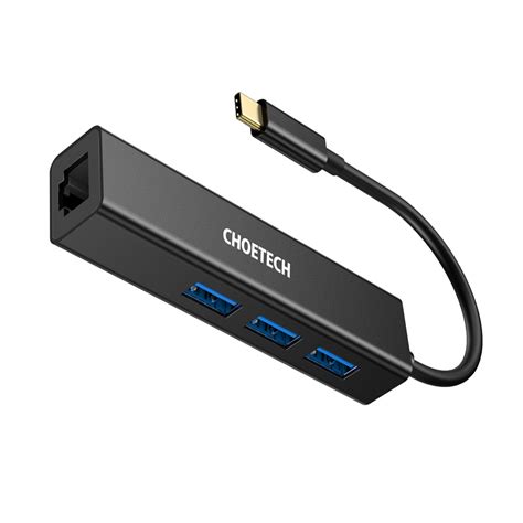 อุปกรณ์เชื่อมต่อ Choetech รุ่น 4 In 1 Usb C To Rj45 Adapter Hub U02