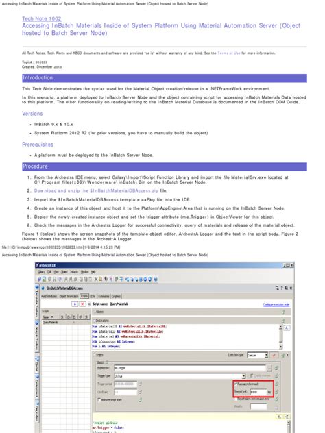 Tech Note 1002 Accessing Inbatch Materials Inside Of System Platform