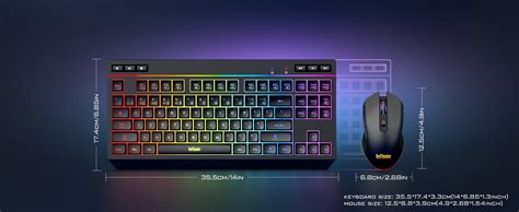 Amazon Com RedThunder K20 TKL Wireless Keyboard And Mouse Combo Adjustable RGB Backlit