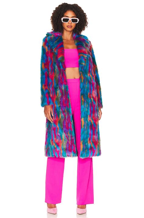 Show Me Your Mumu Miss Tiffy Fur Jacket In Galaxy Revolve