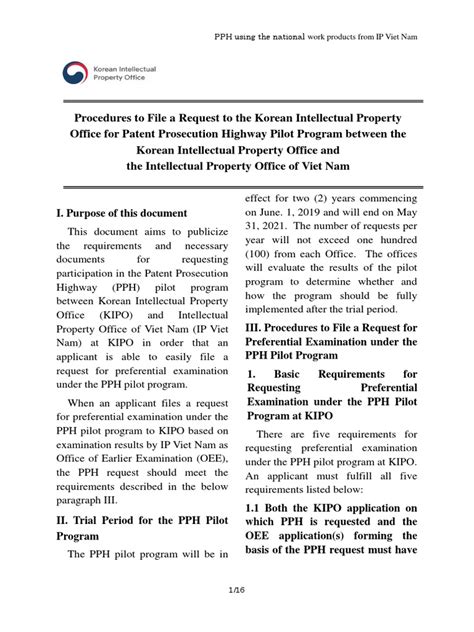 Procedures To File A Request To Kipo Post To Website Pdf Patent