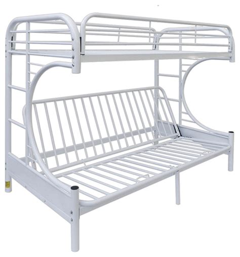 Eclipse Twinfullfuton Bunk Bed White Transitional Bunk Beds By
