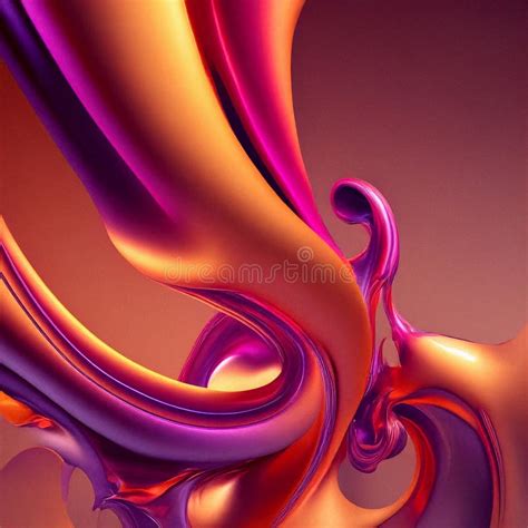 Colorful 3d Abstract Shapes Bright Organic Forms Glossy Surfaces Modern Digital Art Stock