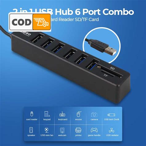 Jual Usb Hub Port In Combo Card Reader Tf Sd Card Shopee Indonesia
