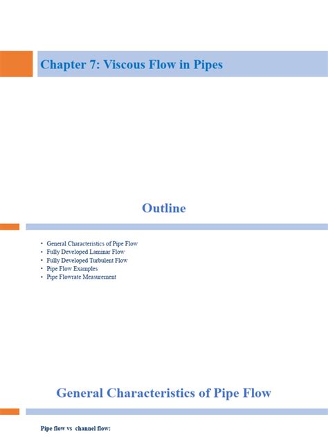 Chapter 7 1 Viscous Flow In Pipes Pdf Turbulence Fluid Dynamics