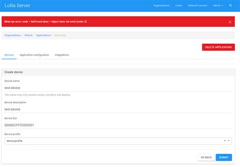 unable to create device chirpstack application server chirpstack community forum