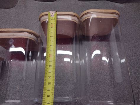 Банка скляна для зберігання круп макаронів квадратна бамбукова кришкою 150 грн Посуд