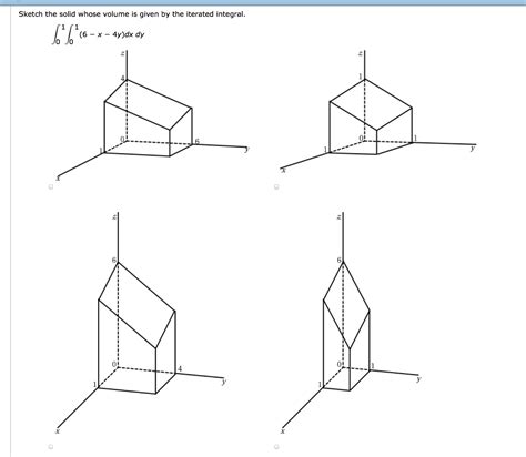Solved Sketch The Solid Whose Volume Is Given By The