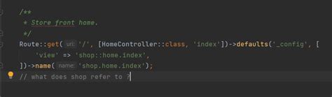 What Does This Shop In This Route Mean Or Refer To Laravel 9 R