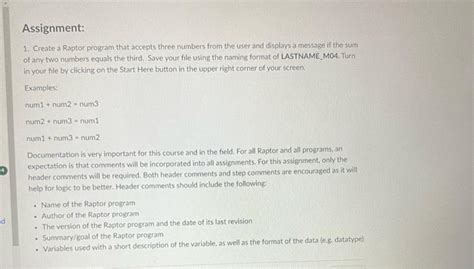 Solved Ed Assignment 1 Create A Raptor Program That Ac
