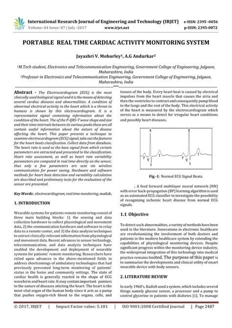 Portable Real Time Cardiac Activity Monitoring System Pdf