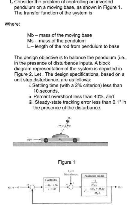 Solved 1 Consider The Problem Of Controlling An Inverted