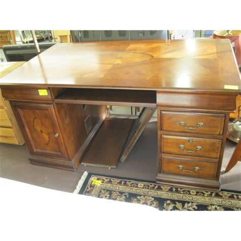 Executive Double Pedestal Desk W Computer Keyboard Slideout Dodds Auction